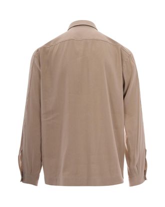 HUGO BOSS Mens Saharan Shirt Open Beige Linen Viscose Elastane
