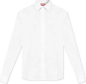 Kenzo Homme, Chemises, Blanc, Taille: L Chemise Casual en Popeline de Coton