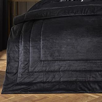 Laurence Llewelyn-Bowen Chic - Samt-Tagesdecke - 220 cm x 150 cm in Schwarz