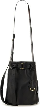 Moschino Womens Tie Me Bucket Bag Black Polyamide Shoulder
