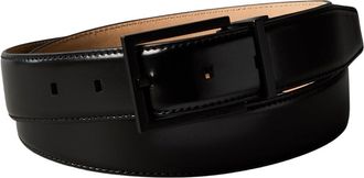 Calvin Klein Herren G&uuml;rtel Square Buckle Smooth 3,2 cm Eckige Schnalle, Schwarz (Black/Matte Black), 90 cm