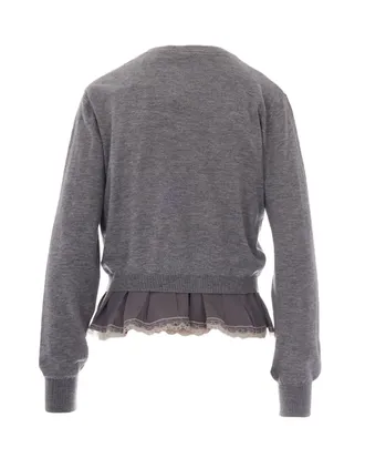 Liu Jo Womens Cardigan Grey Melange Wool Cardigans Sweater
