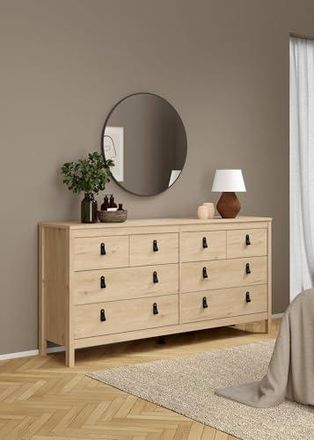 Dmora Kommode Josette, Wohnzimmerbuffet, Wohnzimmer-Sideboard, Moderne K&uuml;chen-Speisekammer, 160x38 h80 cm, Eiche
