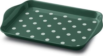 Zeal Mini-Serviertablett aus Melamin, gepunktet, 18 x 14 cm, Waldgrün