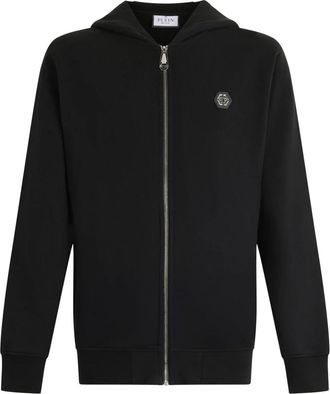 Philipp Plein Homme, Sweatshirts et sweats &agrave; capuche, Noir, Taille: L Zip Sweat &agrave; capuche Basic