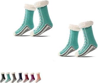 Generic Chaussons dint&eacute;rieur en cachemire ultra &eacute;pais pour femme, chaussettes dhiver chaudes antid&eacute;rapantes et douillettes, doublure polaire chaude et confort