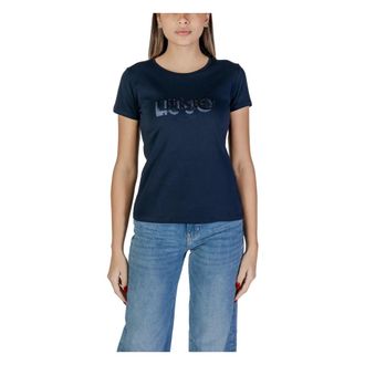 Liu Jo Kurzarm T-Shirt Fr&uuml;hling/Sommer Kollektion - - Tops - Damen - Blau - S