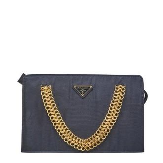 Prada Clutch en nylon Pre-owned - Femme - Pre-owned - Bleu - Taille: ONE Size