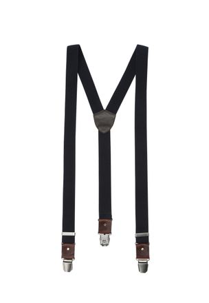 Lloyd Men&acute;s Belts LLOYD-Hosentr&auml;ger 35 mm 3-streifig Lederr&uuml;ckenteil und Casual-Clips 12-navy