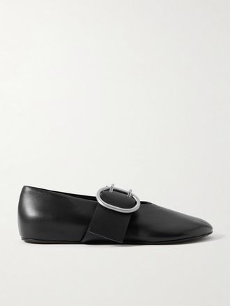 Jil Sander Mary-jane-ballerinas Aus Leder - Schwarz