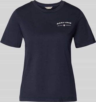 GANT T-Shirt mit Label-Print und Rundhalsausschnitt