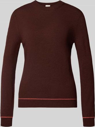 Stefanel Regular Fit Strickpullover aus reiner Lanawolle mit Rippb&uuml;ndchen