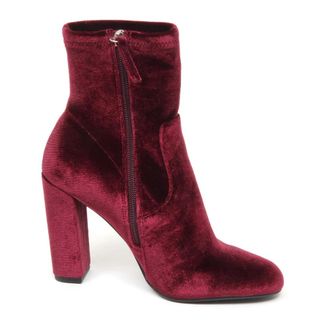 Steve Madden Samt burgunder Kn&ouml;chelstiefel - - Shoes - Damen - Rot - 36 1/2 EU