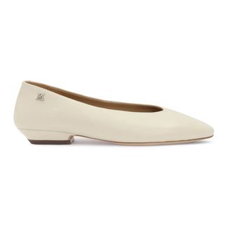 Kazar Monogrammierte Slip-On-Pumps aus Naturleder - - Shoes - Damen - Wei&szlig; - 41 EU