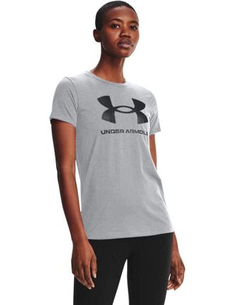 Under Armour Live Sportstyle Graphic Short-Sleeve Crew Neck T-Shirt Kurzarm Grau, L Damen, grau, Large
