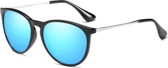 Generic Lunettes De Soleil Simples &Agrave; Monture Ronde For Hommes Et Femmes, Lunettes De Soleil De Vacances Quotidiennes(Blue)