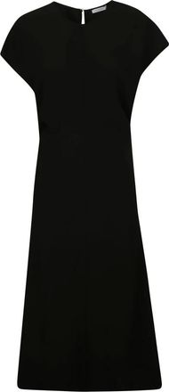 Patrizia Pepe Femme, Robes, Noir, Taille: 36 FR Robe Midi Fluide en Twill