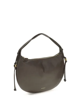 Coccinelle Womens Thess Shoulder Bag Fango Calf Leather Bos Taurus