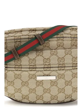 Gucci Mens Shoulder Bag Small Tag Vintage Sand Sand-Dark Brown-Vrv Fabric Sand/dark Brown/vrv