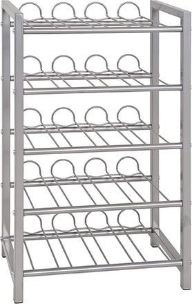 Haku M&ouml;bel Flaschenregal alu, Metall - Ma&szlig;e: B 34 cm x H 59 cm x T 22 cm, Style: Modern