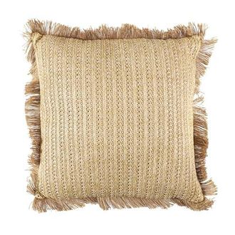 The Home Deco Factory Tx8598 - Coussin Raphia Naturel dehoussable 40X40 cm Deco Decoration Textile DInterieur Coussin