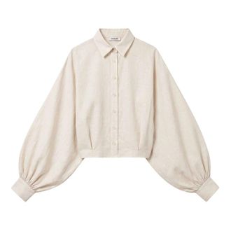 SoSUE Antonia Kurze Flanellbluse - - Blouses & Shirts - Damen - Beige - M/L