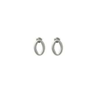 Dansk Copenhagen Sigrid Waterproof Silver Stainless Steel Post Earring - Brushed Finish - Femme - Accessoires - Gris - Taille: ONE Size