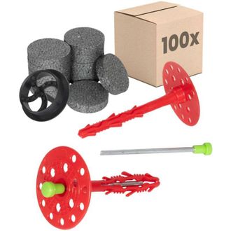 Protektor Protektor D&auml;mmstoffd&uuml;bel Stabil - Set &Oslash;8x160mm Stahlnagel (100 St + 200 Rondelle + 1 Fr&auml;ser)