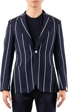 Paoloni Homme, Costumes, Bleu, Taille: XL Formal Blazer