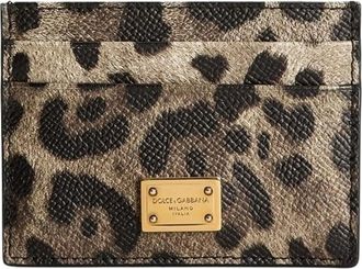 Dolce & Gabbana Femme, Accessoires, Brun, Taille: ONE Size Porte-cartes Dauphine avec plaque