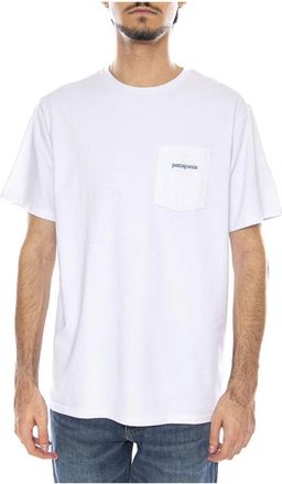 Patagonia Homme, Sport, Blanc, Taille: S Boardshort Logo Pocket Responsibili-Tee