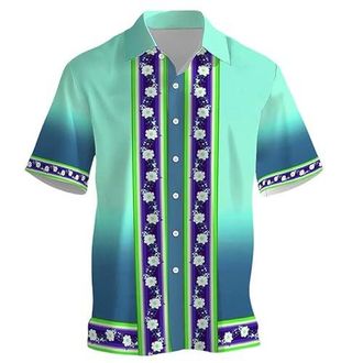 Keephen TangoDS Paisley Chemise Hawaiienne Femmes Hommes Mode Luxe Impression 3D Chemise &agrave; Boutons Vacances Manches Courtes Chemise de Plage