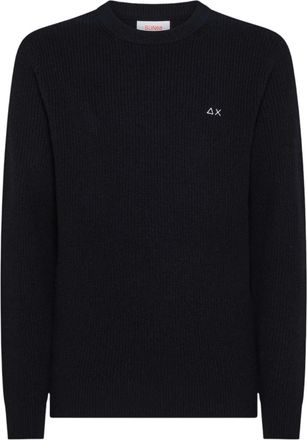 Sun 68 pull côtelé à manches longues - Bleu