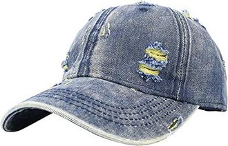 Generic Casquette de baseball tendance pour homme et femme avec boucle en jean, noir fonc&eacute;, Taille unique