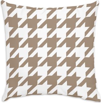 Fabulous Kissenhülle, Velours, weiß, Motiv Hahnentritt, goldfarben, geometrisch, abstrakt, kariert, Textil, 40 x 40 cm, samtweich