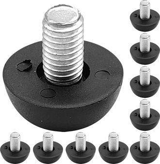 NUOBESTY 10 St&uuml;ck Verstellbare M&ouml;belf&uuml;&szlig;e mit M8 Gewinde rutschfeste Gummipads Nivellierer f&uuml;r Gartenm&ouml;bel Tischbeine Sofa und Stuhl Robuste M&ouml;belversteller