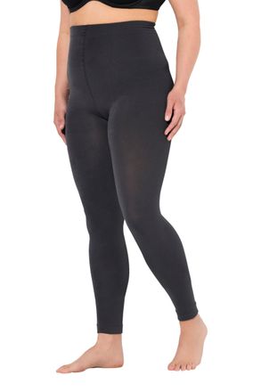 Ulla Popken Damen große Größen Übergrößen Plus Size Thermo-Strumpfleggings, weiches Futter, Elastikbund
