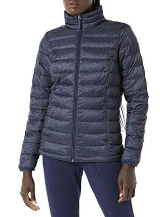 Amazon Essentials Doudoune compacte légère à manches longues résistante à leau (disponible en grande taille) Femme, Bleu Marine Guépard, XL Grande taille