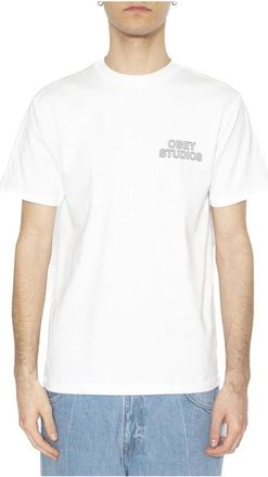 Obey Homme, Tops, Blanc, Taille: XL T-shirt ras du cou