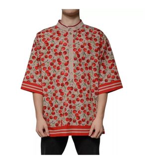 Dolce & Gabbana Kirschmuster Knopfleiste Casual Hemd - - Shirts - Herren - Mehrfarbig - 2XL
