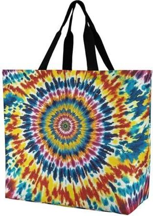 Generic Tie-Dye Couleur Sac A Main Femmes D&eacute;contract&eacute; Sacs R&eacute;utilisable Sac Courses Pour Travail Shopping Plage