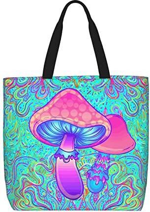 Generic Sac Fourre-Tout Champignon Psych&eacute;d&eacute;lique Sac &Agrave; Dos Pliable Personnaliser Sacs En Toile, Pour Shopping, Burea, Voyage, Tous Les Jours