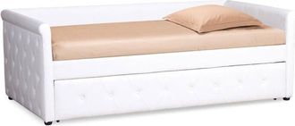 Paris Prix Paris Prix - Lit Gigogne Capitonné Antille 90x190cm Blanc