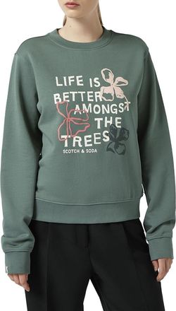 Scotch & Soda Puff Artwork Regular Fit Sweatshirt