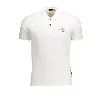 Napapijri Gesticktes Logo Baumwoll-Poloshirt - - Tops - Herren - Wei&szlig; - XL