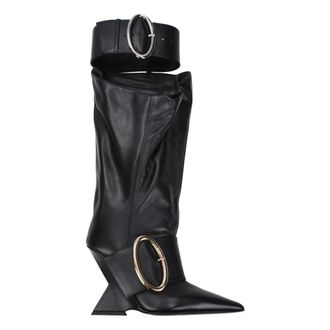 The Attico The Attico Schwarze Lederstiefel - - Shoes - Damen - Schwarzk - 36 EU