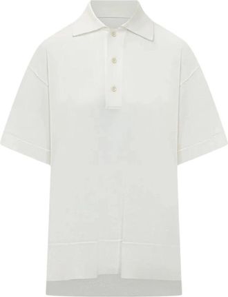Ami Femme, Tops, Blanc, Taille: XS Polo &agrave; Manches Courtes avec Ami de Coeur Tonal