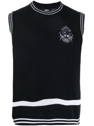 MSFTSrep d&eacute;bardeur &agrave; logo en maille intarsia - 99 BLACK