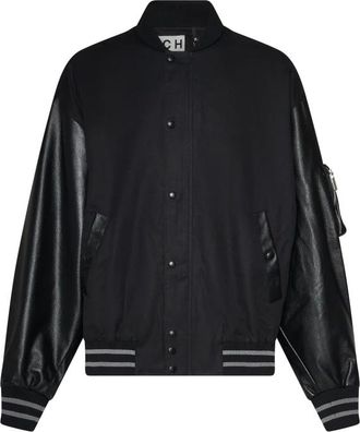 John Richmond Homme, Vestes, Noir, Taille: XS Contrast-Sleeve Bomber Jacket