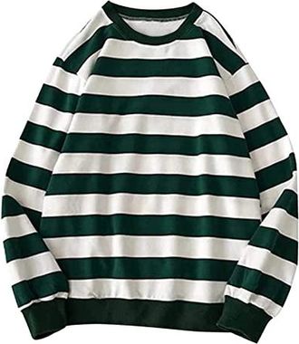 Generic Sweat-shirt ray&eacute; pour homme et femme - Sweat-shirt sans capuche Essentials Pull &agrave; manches longues en tissu doux, extensible et confortable, surv&ecirc;temen